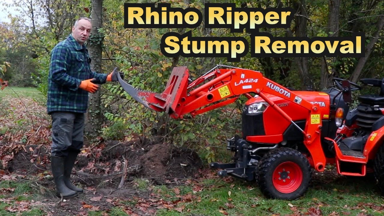 Tree Stump Removal with the Rhino Ripper using a B2261 Kubota Compact ...