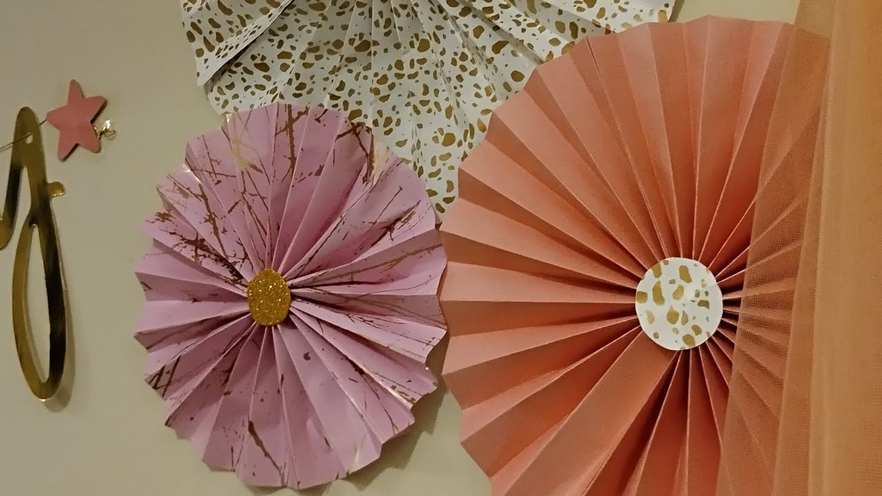 How to make paper fans at home | Easy tutorial | Party decor | Birthday ...