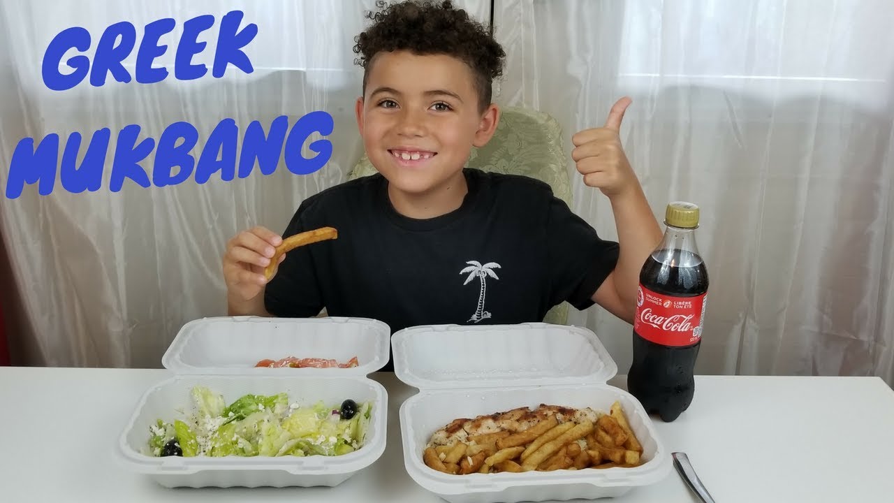 GREEK FOOD MUKBANG | KIDS EATING SHOW - YouTube