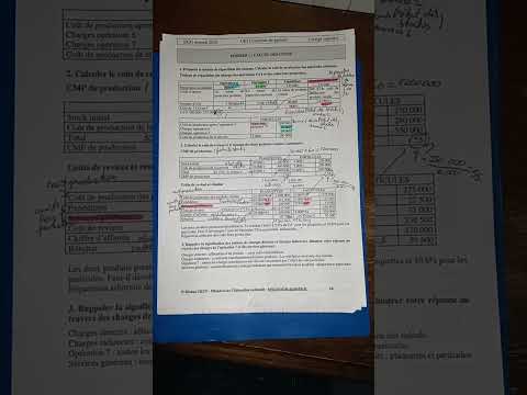 Controle de gestion Sujet 2010 correction commenté dossier 1 question 2 ...