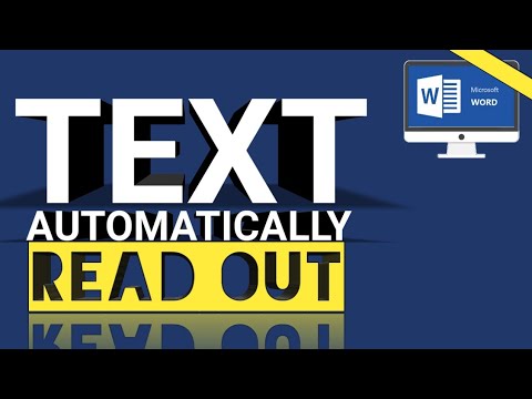 How To Make Text Read To You in MS Word | How To Make Text Read Out ...