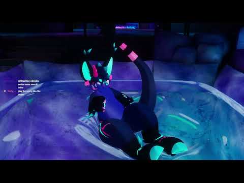 Furry vrchat play the tummy like bongos