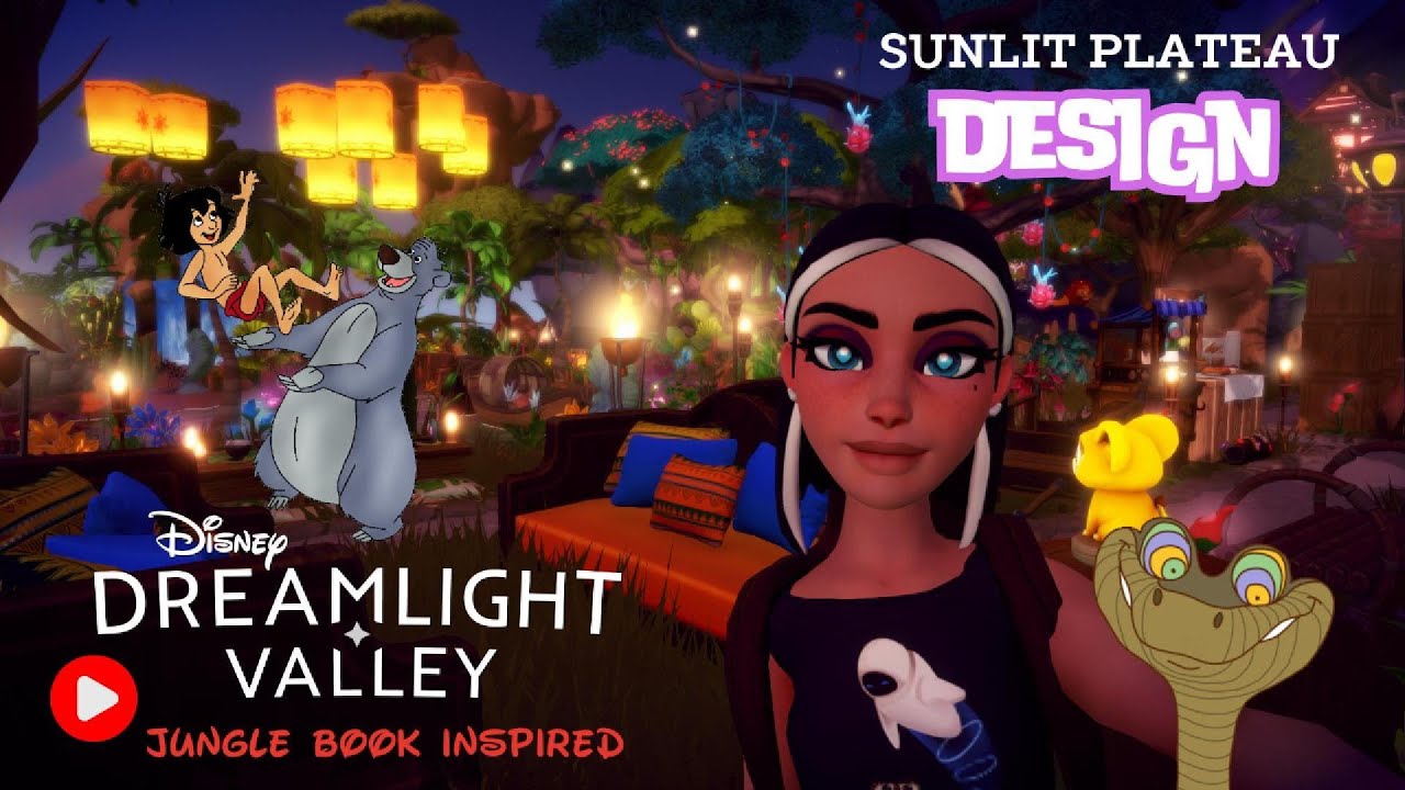 Sunlit Plateau Decorations Tour| jungle book inspired Dreamlight Valley ...