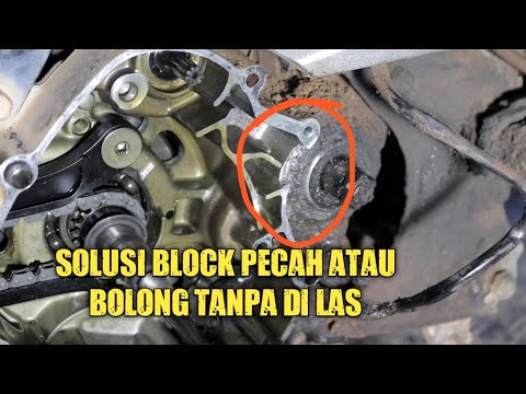 solusi block mesin pecah atau bolong tanpa di las - YouTube