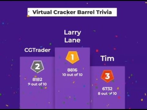 Virtual Cracker Barrel Trivia - 1st Kahoot Game - YouTube