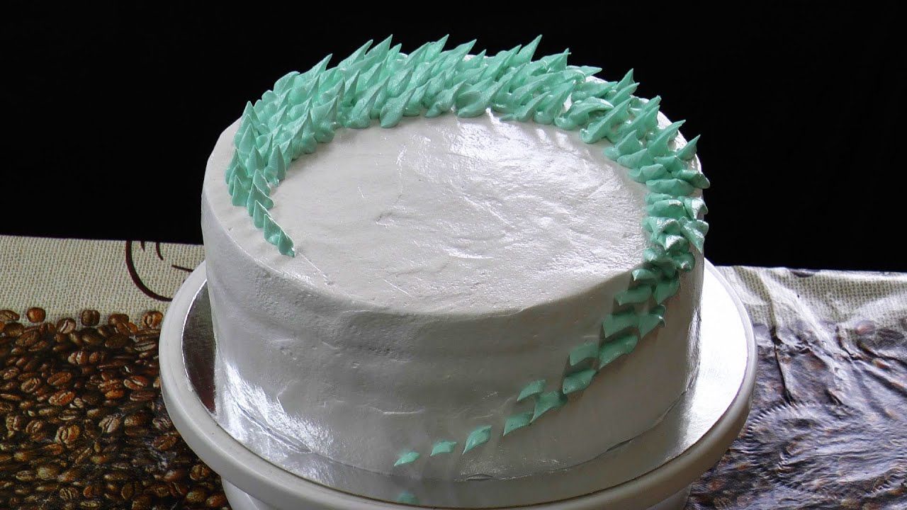 How to decorate One nozzle Cake with whipped cream - YouTube