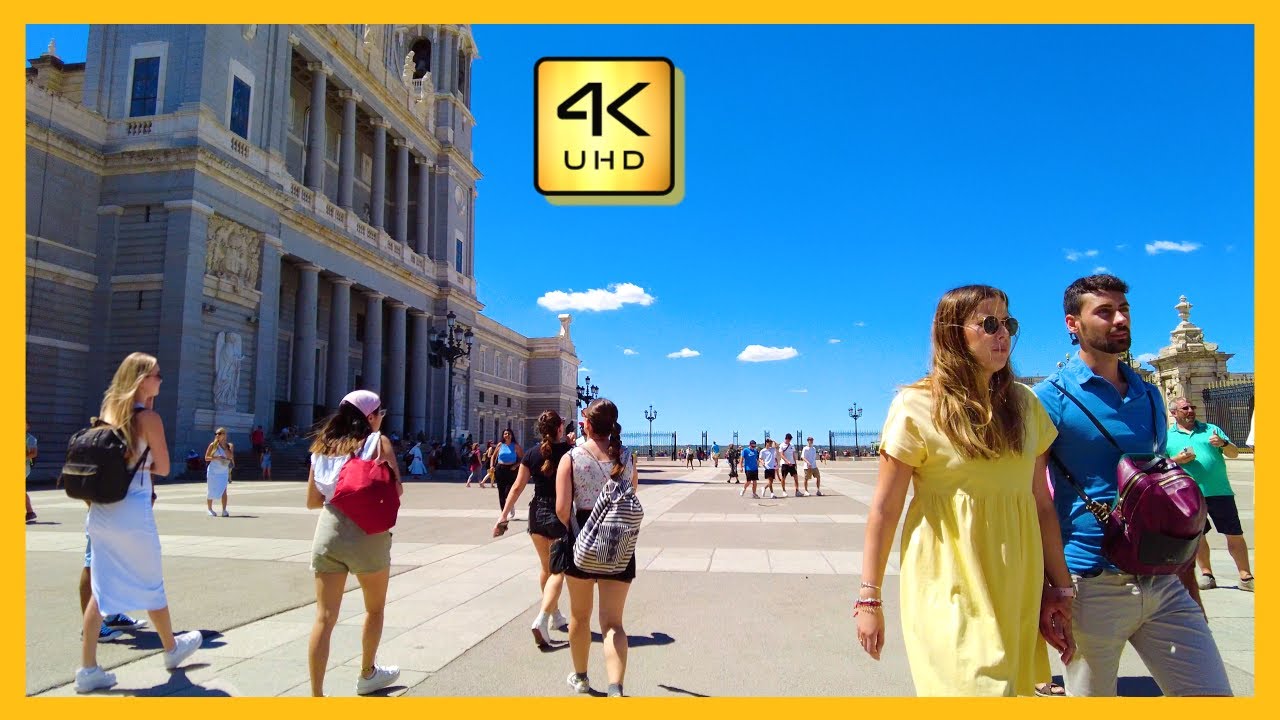 MADRID walking at NOON, 4K video | Around the royal palace Madrid [4K ...