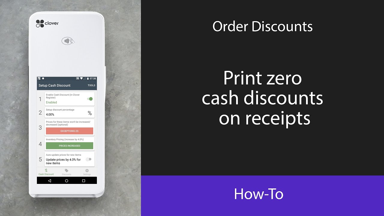 Order Discounts: Print zero cash discounts on receipts - YouTube