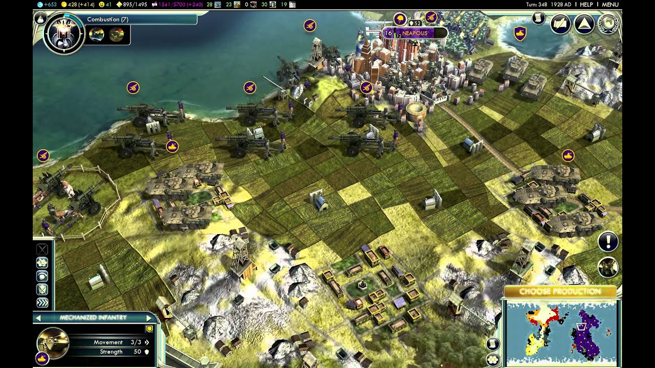 Civilization V Roman Empire Modern Era - Gonna attack - YouTube