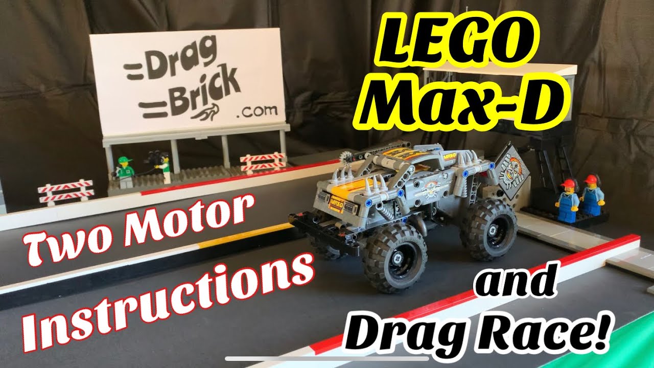 LEGO Max-D Tutorial - 2 Motors 4x4 and Drag Race 42119 Monster Truck ...