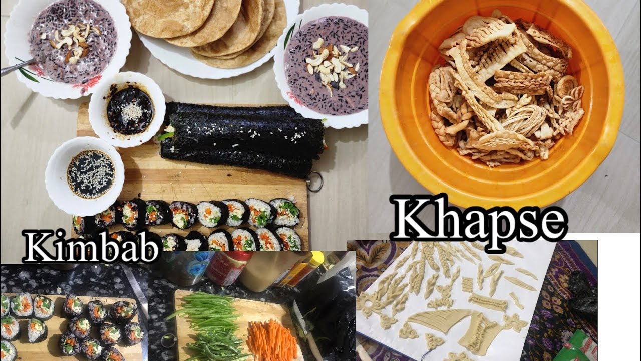 Special treat to myself in a week/making khapse/Sushi along with kheer ...