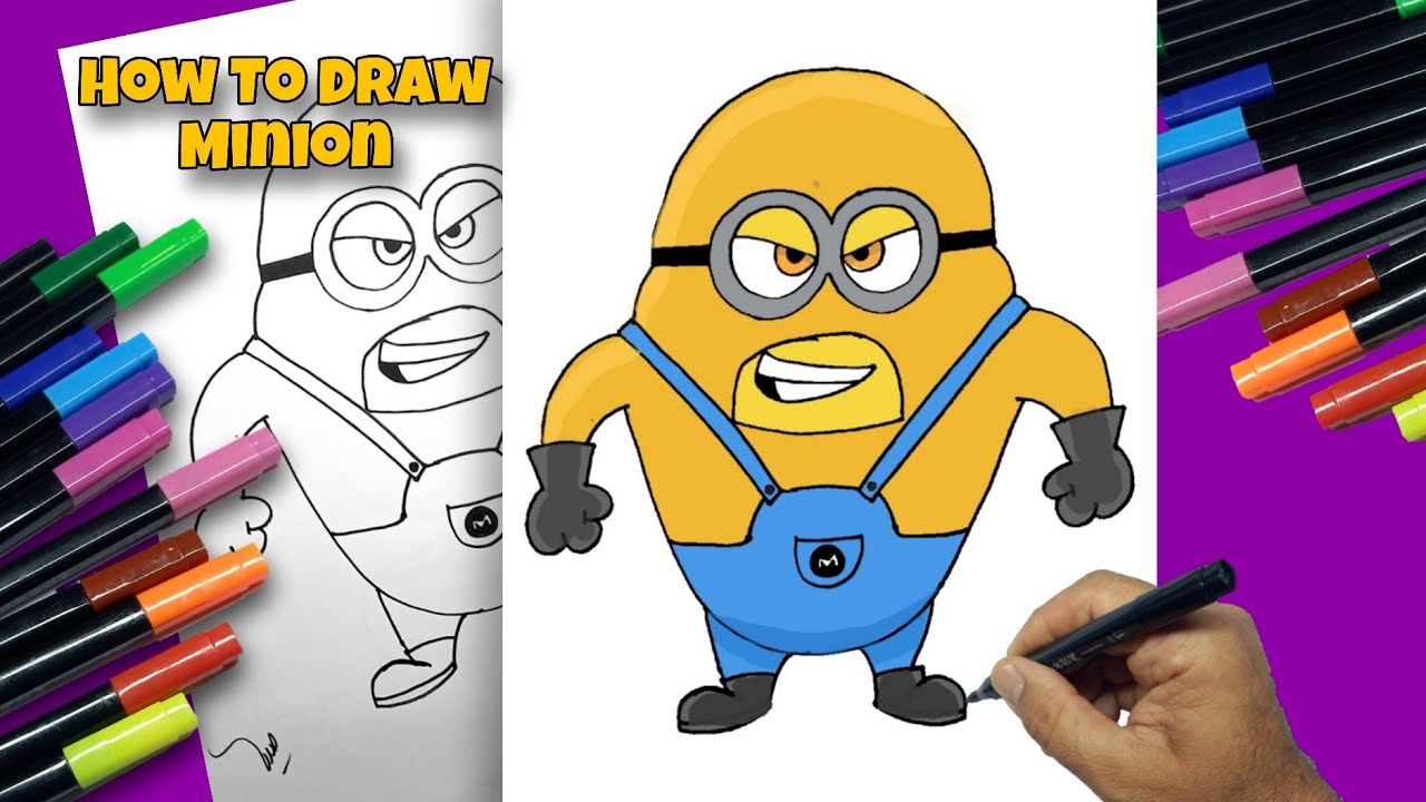 How To Draw Mega Minion Dave From Despicable Me 4 | Step-By-Step ...