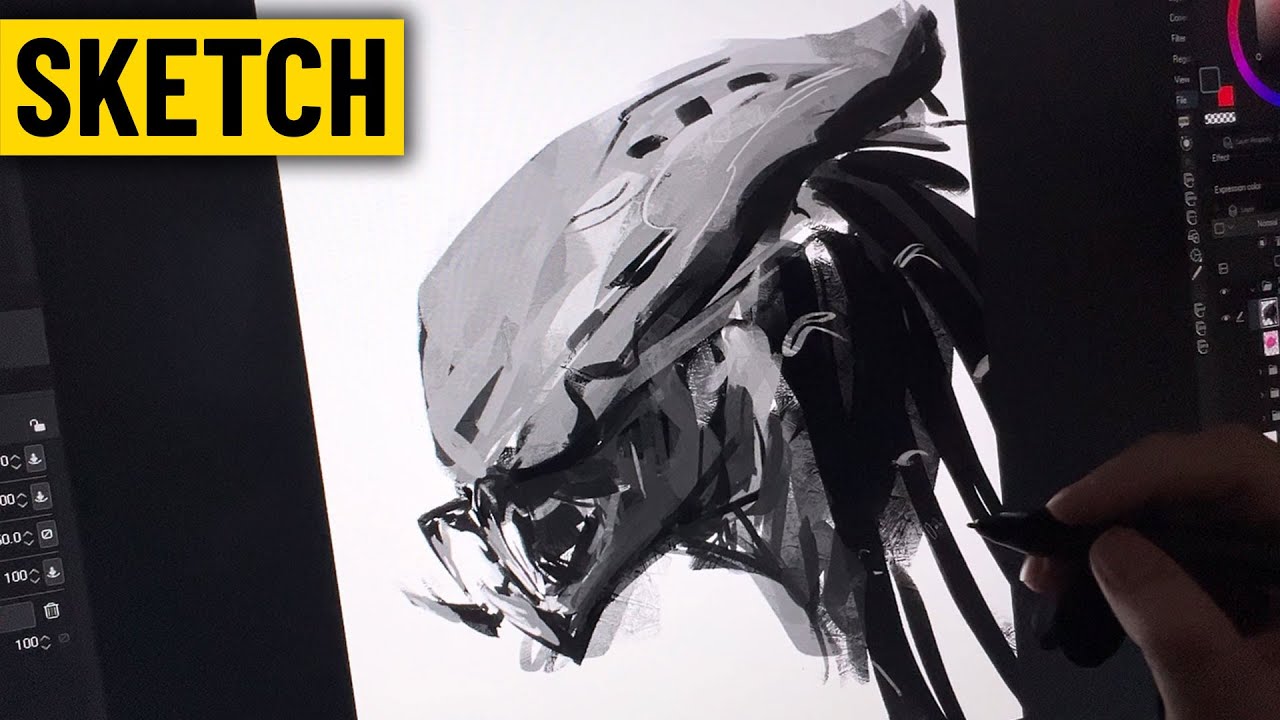 【ART SESSION】Sketching a Yautja Head Concept - YouTube