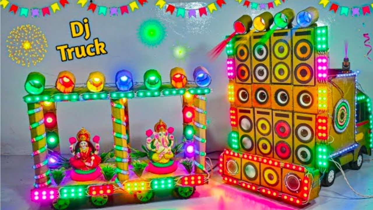 Diy Mini Wedding Dj Road Lights Gadi Wala Dj | Mini Dj Truck Decoration ...