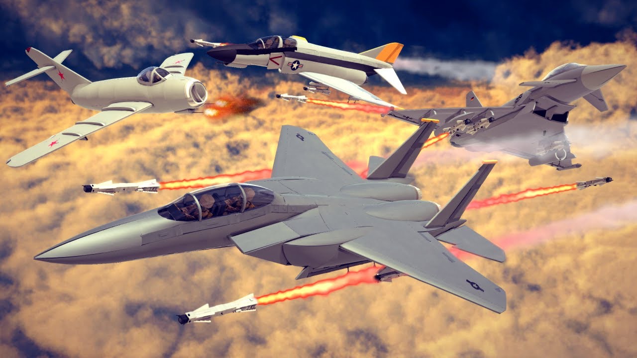 Fighter Jet Dogfights #3 | Besiege - YouTube