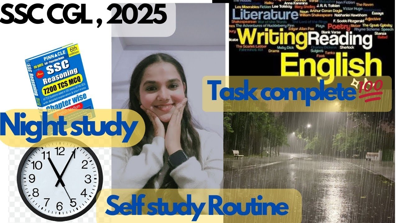 SSC CGL 2025|| Realistic night study routine| Self study plan| preparation zero to hero | study ...