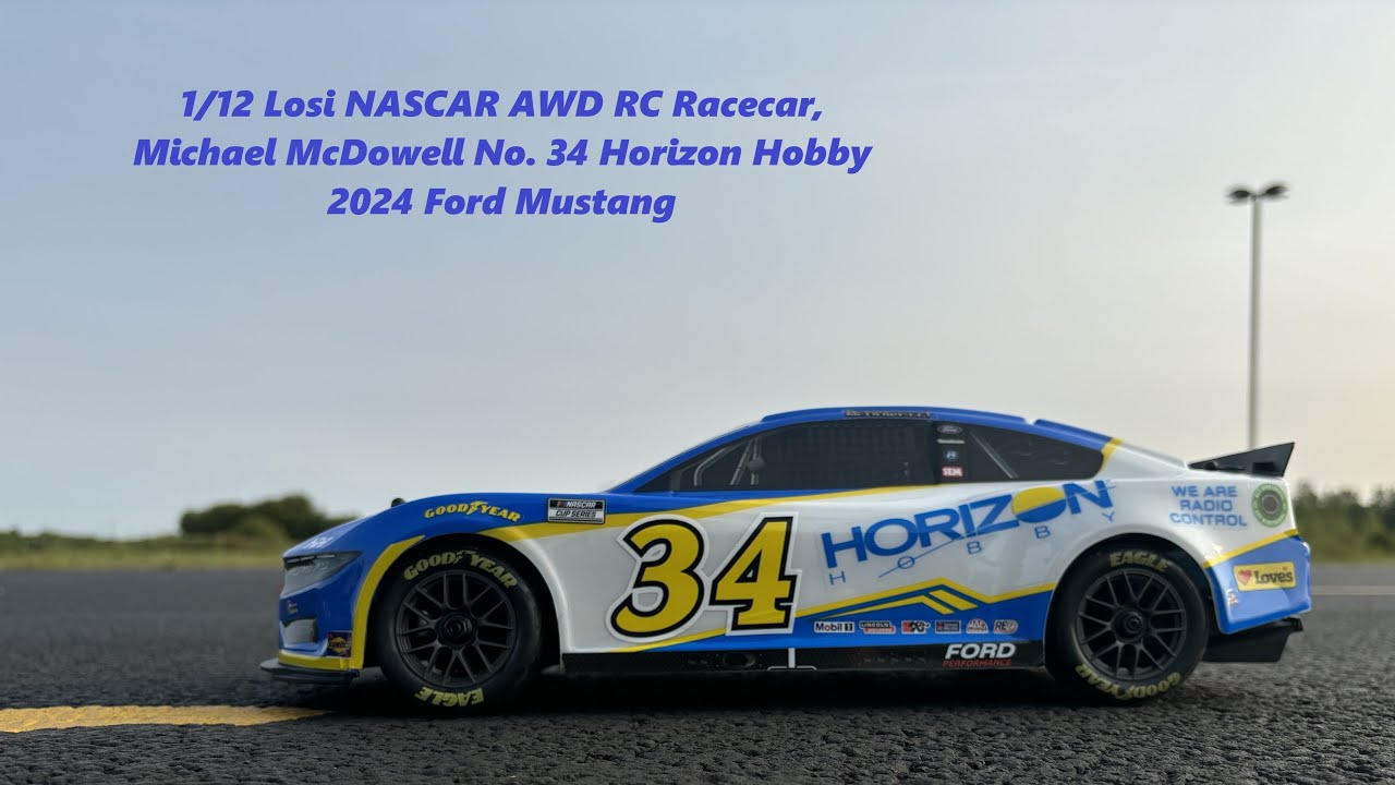 Losi NASCAR AWD RC, Michael McDowell No. 34 Horizon Hobby 2024 Ford ...