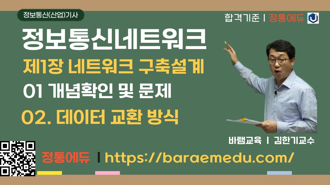 정통에듀∥정보통신산업기사필기 정보통신네트워크 제1장 네트워크 구축설계 01 개념확인 및 문제 02 데이터 교환 방식