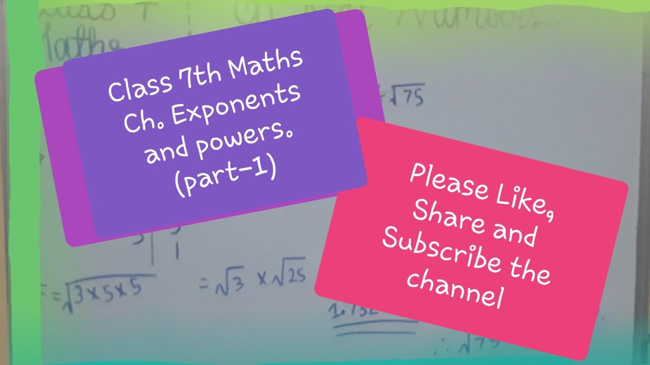 Class 7th Maths. Ch. Exponents and powers. (part-1)#video - YouTube