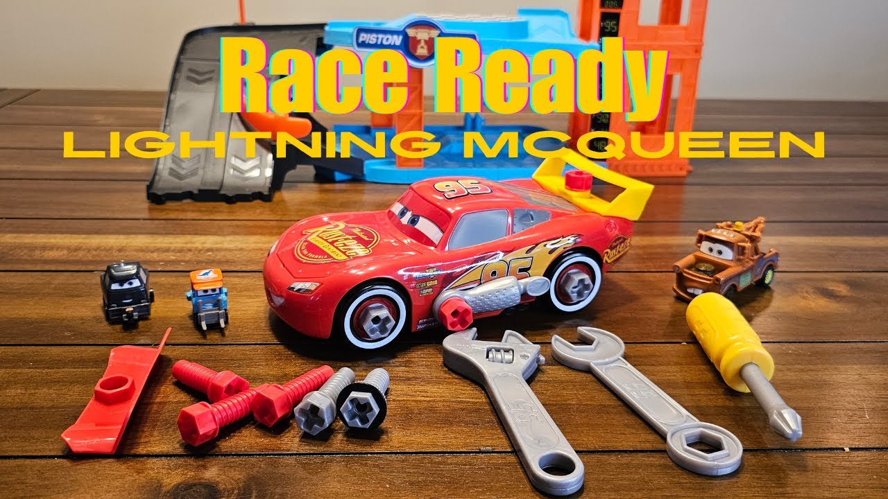 Race Ready Lightning McQueen - Opening and Playing With Tools, Parts ...