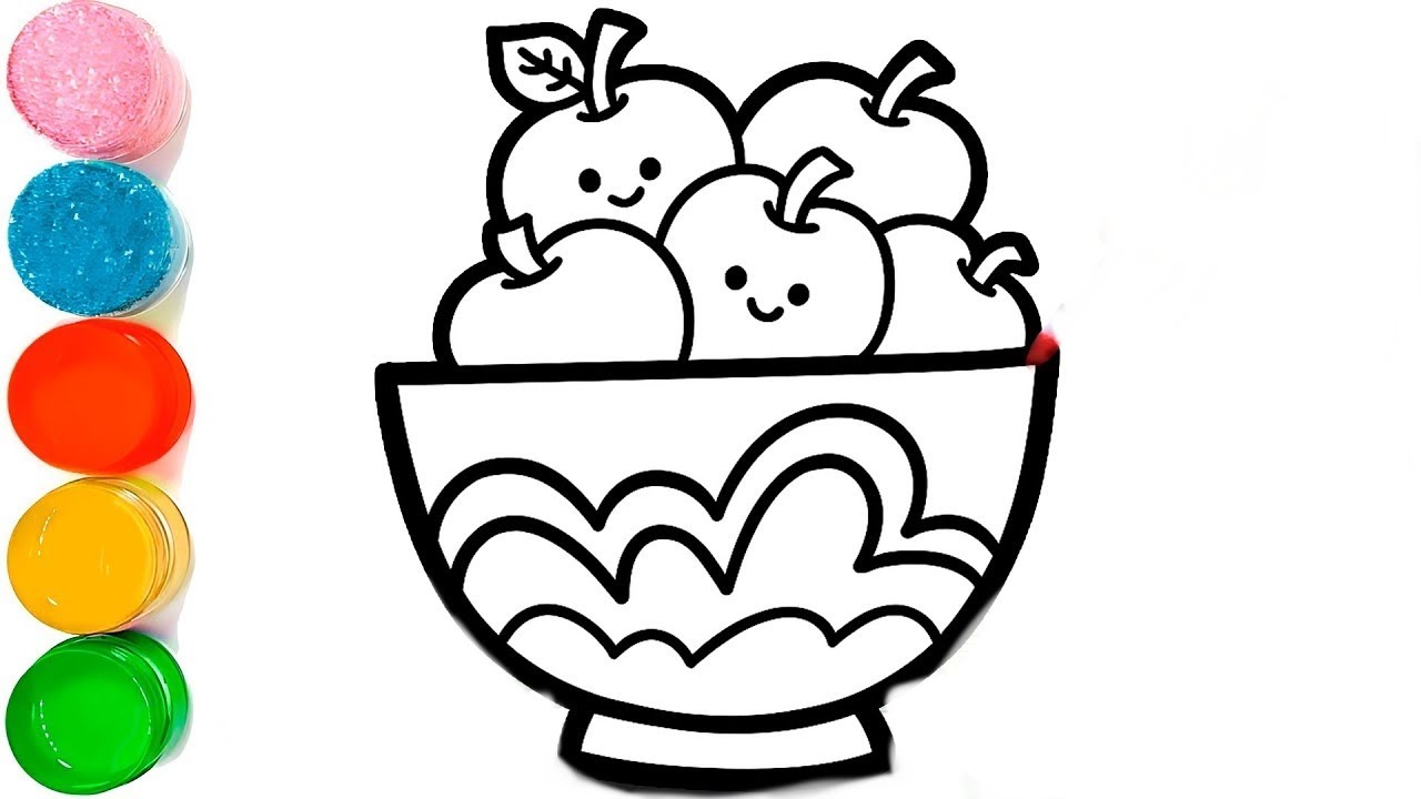 How To Draw Apple | How to Draw a Bowl of Apples Easy | How To Draw ...
