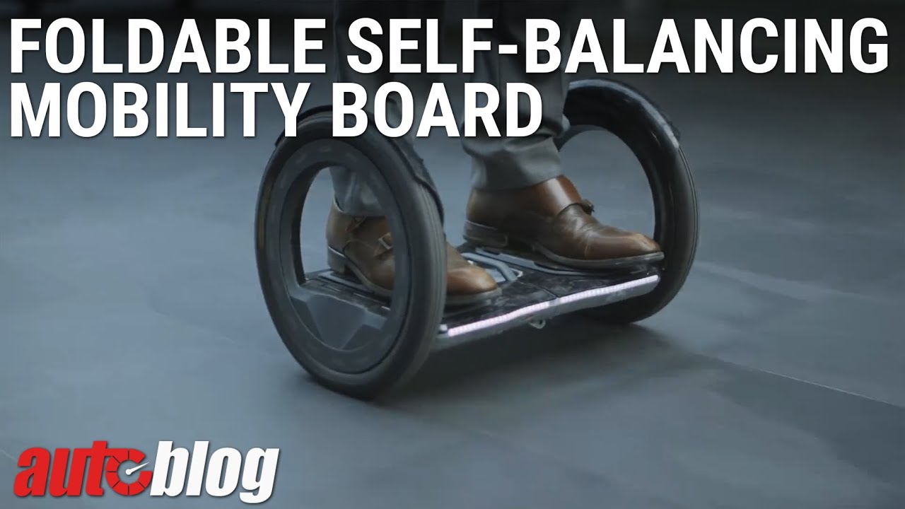 Foldable self-balancing mobility board - YouTube