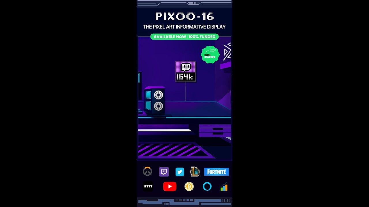 Pixoo-16 | The all-in-one informative pixel art display #shorts - YouTube