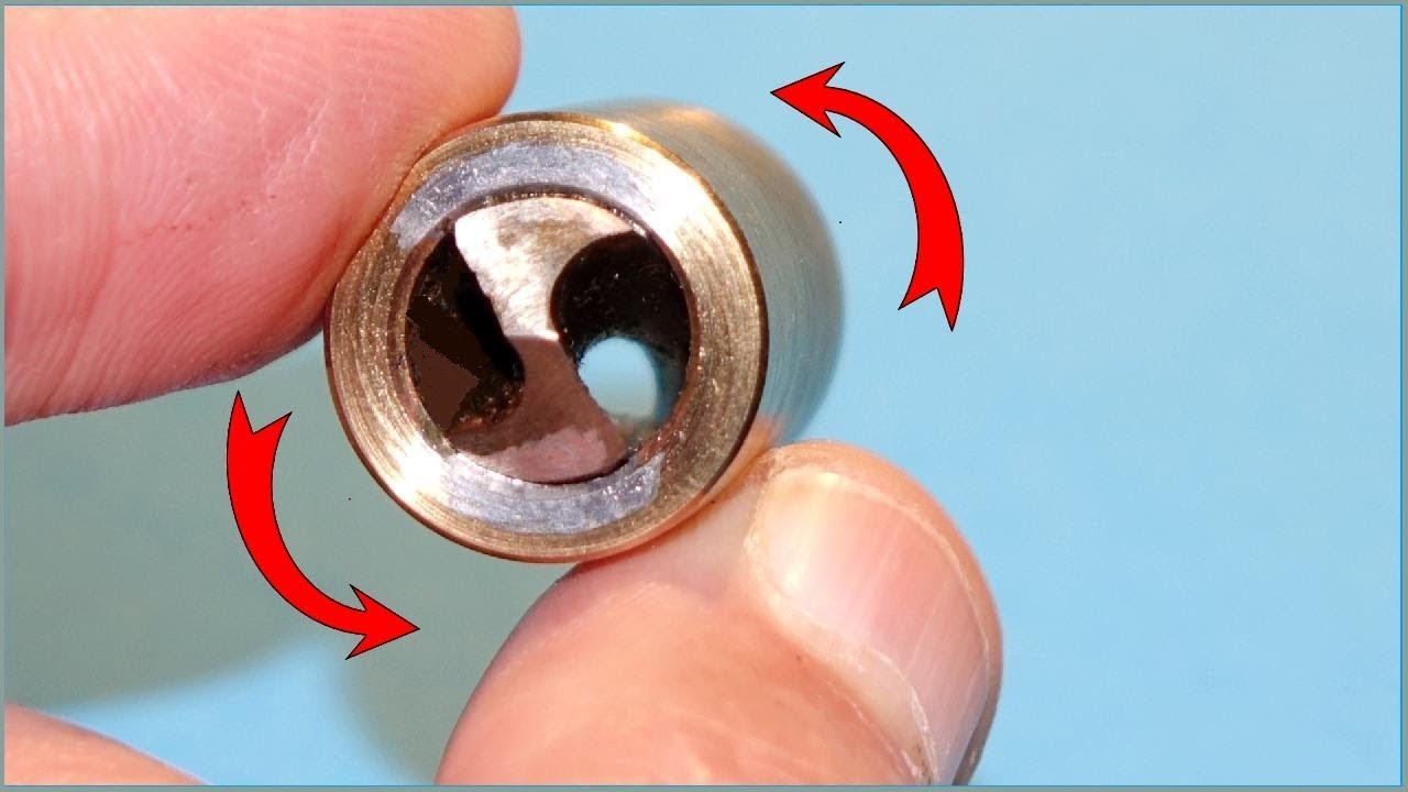 Internal "turbine" drill bit slug experiment - YouTube