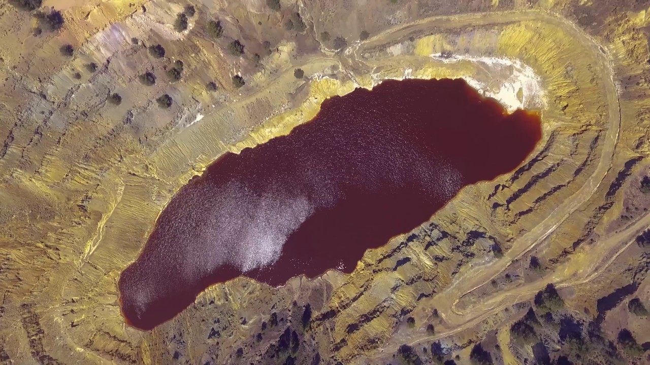Red water lake in cyprus - YouTube