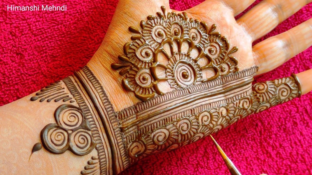 Latest easy bharwa mehndi designs front hand | mehandi ka design ...