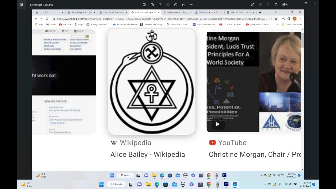 Alice Bailey and lucis trust teachings on lucifer - YouTube