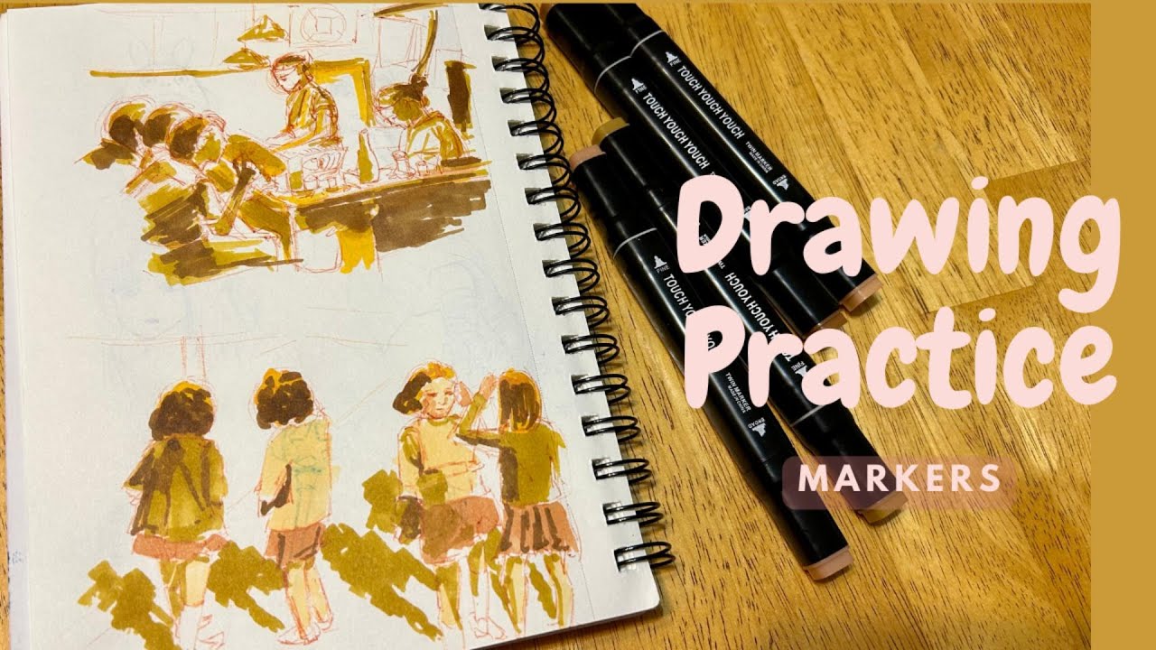 Drawing practice [6] | Full process | Touch Markers | relaxing 🌸 - YouTube