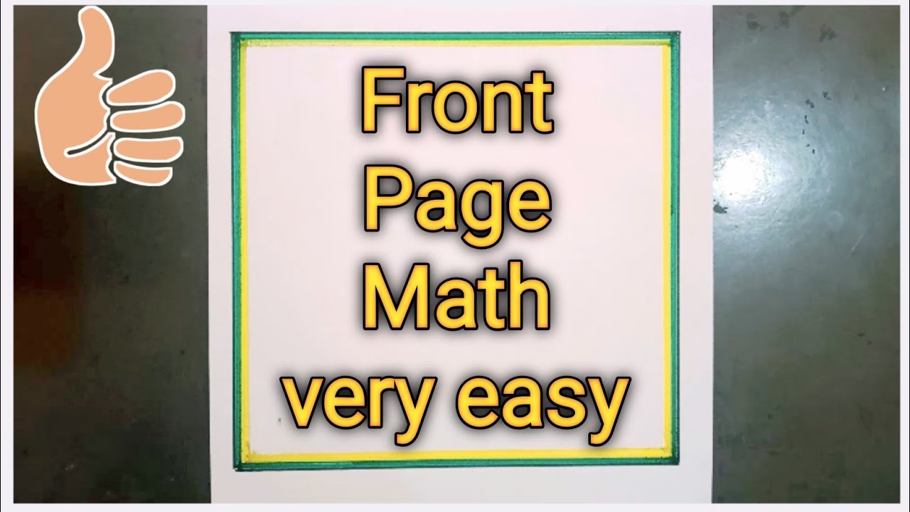 Front page for math/ front page for math project/ cover page for math ...