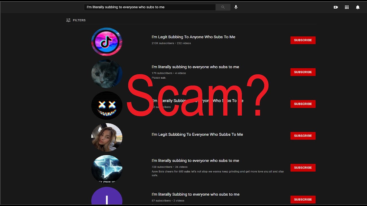 “I’m subbing to everyone who...” Channels explained - YouTube