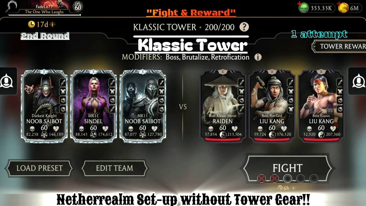Mk Mobile. Klassic Tower (Normal) Final Bosses 2nd Round Fight & Reward ...