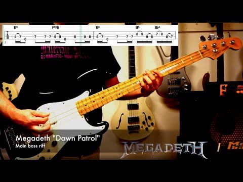 Famous bass riff (pills) n.3 - Megadeth "Dawn Patrol" main bass riff ...