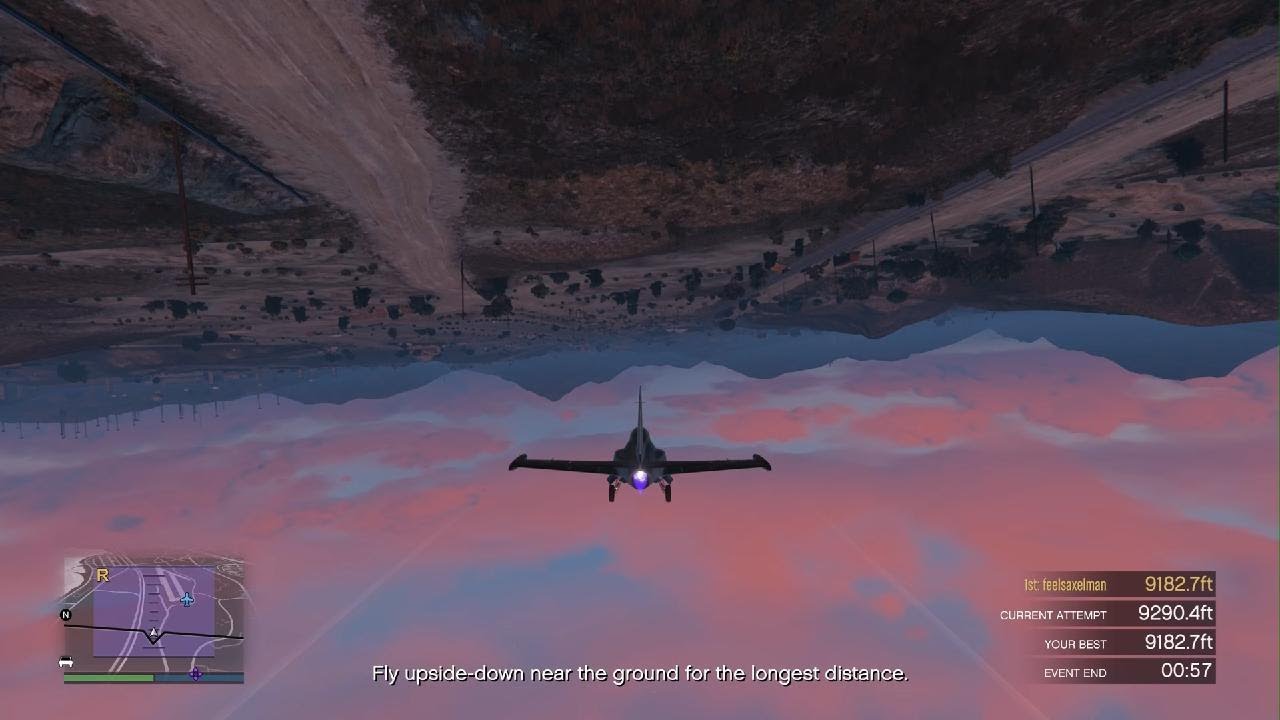 Upside down jet close call - GTA Online - YouTube