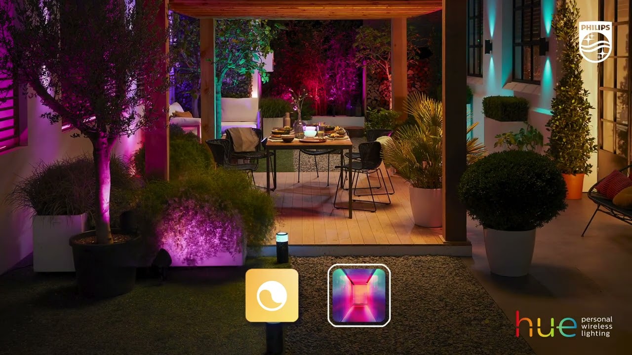 Philips HUE Outdoor scene - YouTube
