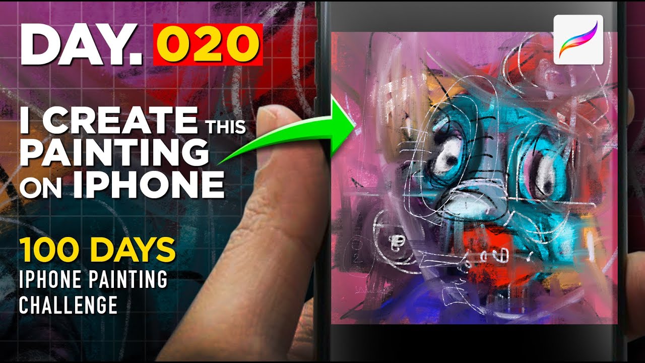 Procreate painting on iPhone | DAY 020 - YouTube