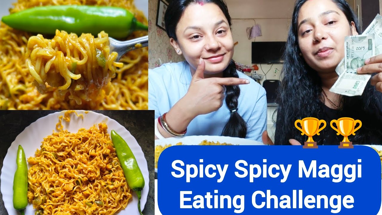 1 Minute me Maggi Eating Challenge | Spicy Maggi Challenge | Noodles ...