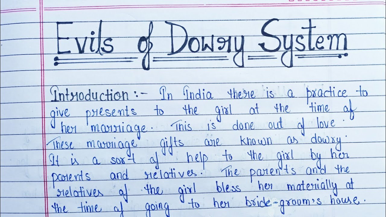 Essay on dowry system in English || The Dowry System ( Dahej Pratha ...