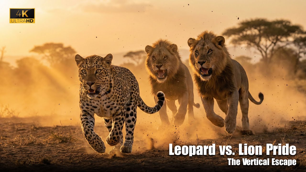 Leopard vs. Lion Pride: The Vertical Escape | Savannah Sagas - YouTube