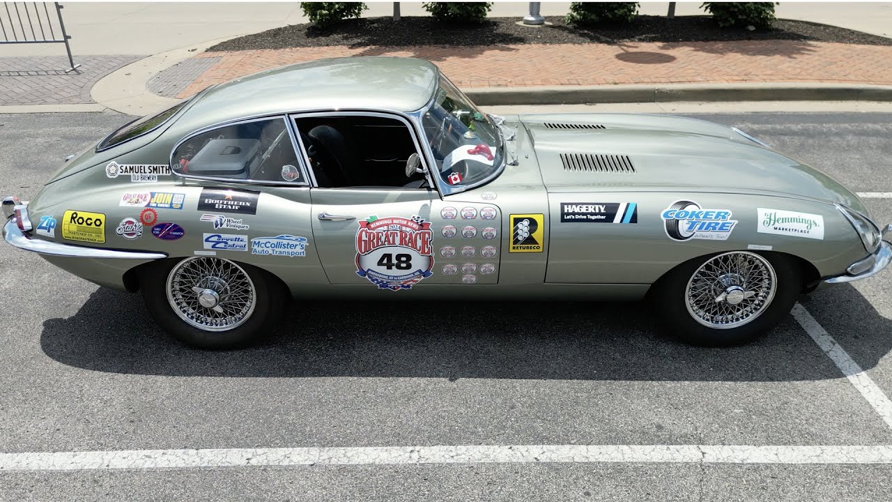 Ed Overmyer and his 1964 Jaguar E-type on the 2023 Great Race - YouTube