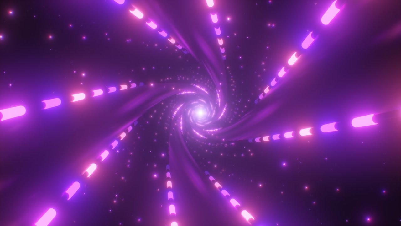 Abstract Ultraviolet Neon Endless Twist Tunnel Glows in Outer Space 4K ...