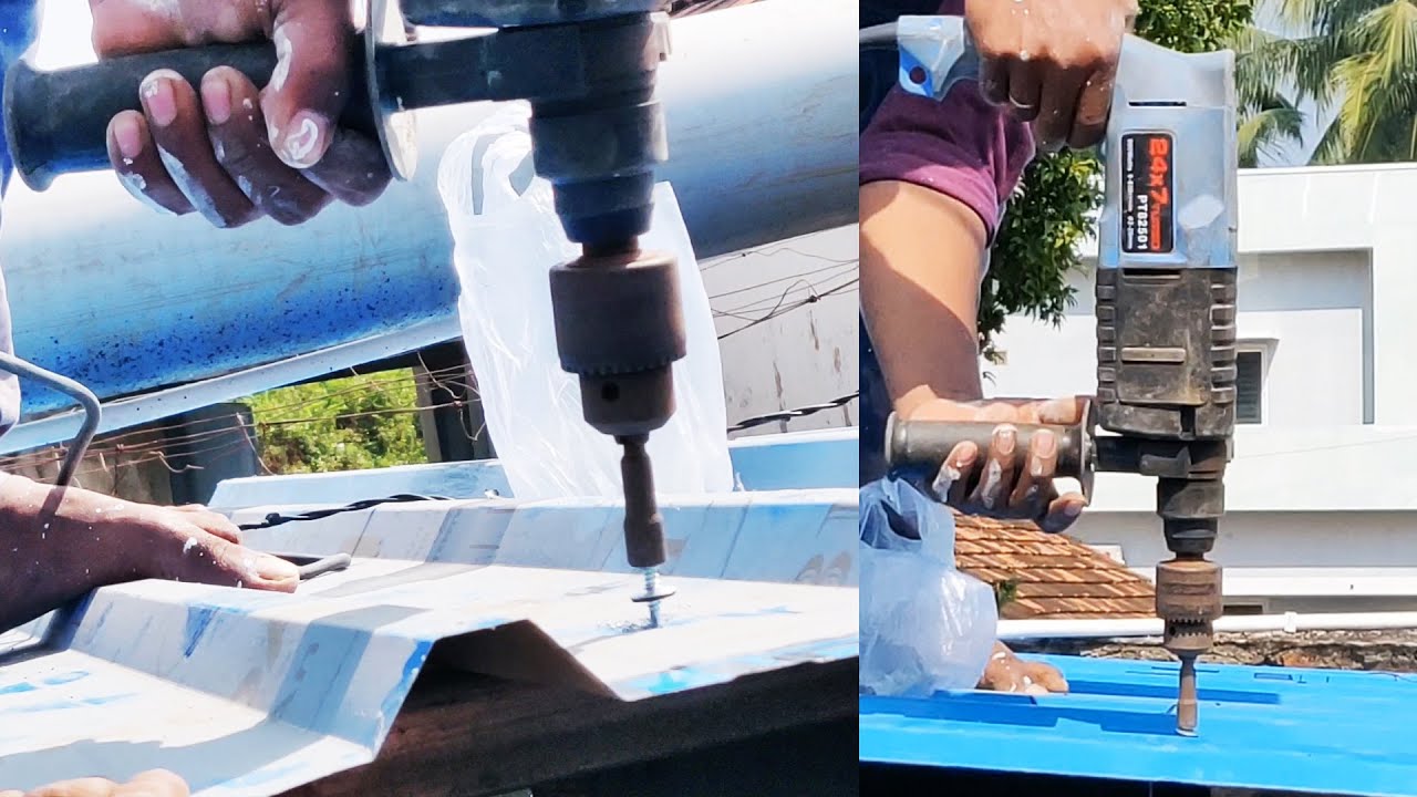 How to Installing Self Drilling screw on Metal Roofing Sheet with Screw ...