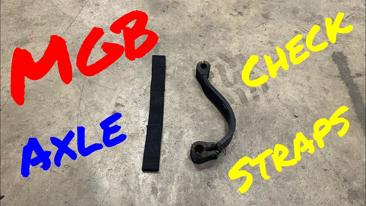 MGB rear axle check straps replacement - YouTube