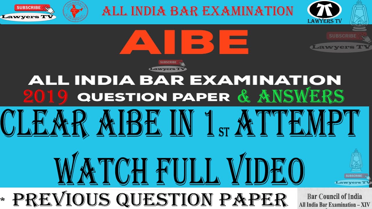 AIBE EXAM Question & Answers 2019 | All India Bar Exam Preparation Tips ...