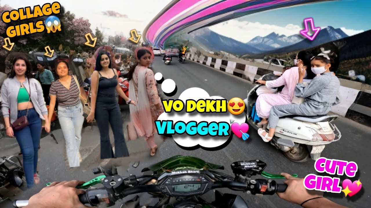 Bike Ka Kaam Kharate waqt Mille Cute Girl Reactions😱😍 Vo Dekh Vlogger Superbike😱 - YouTube