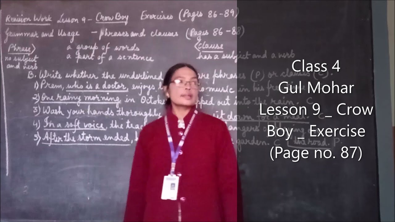 Class 4 Gul Mohar Lesson 9 _ Crow Boy _ Exercise (Page no. 87) - YouTube