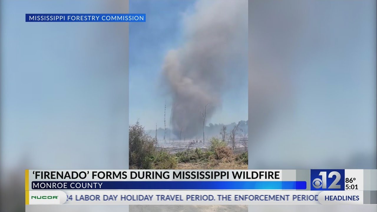 ‘Firenado’ forms during Mississippi wildfire - YouTube